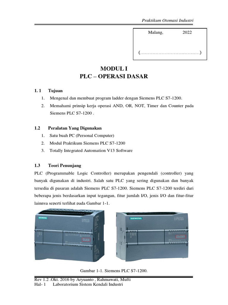 Modul-1 - Otomasi (Dasar PLC) | PDF