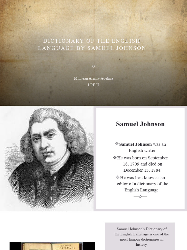 Samuel Johnson's A Dictionary of The English Language | PDF | Classics