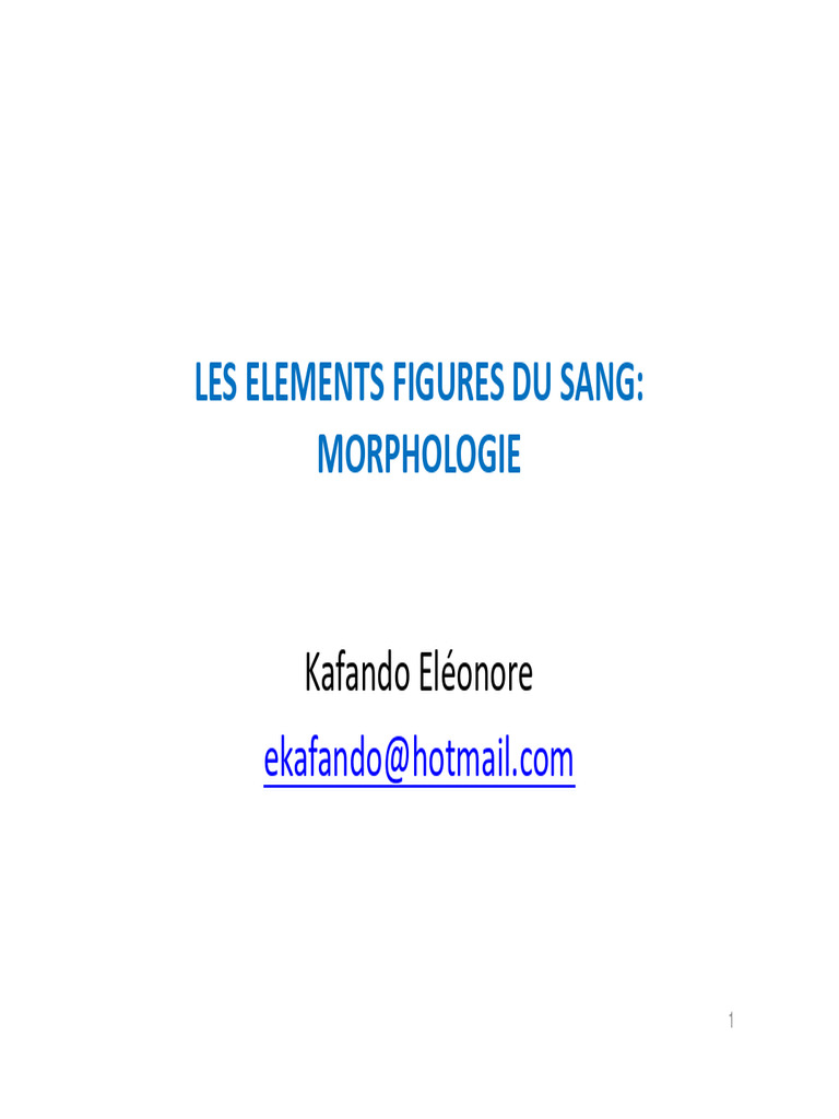 Morphologie des éléments figurés du sang | PDF | Globule rouge | Moelle ...