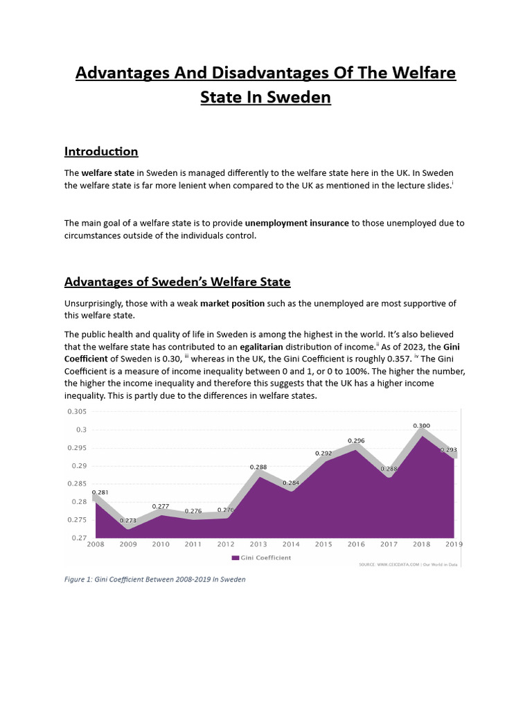 Sweden's Welfare State: Pros and Cons | PDF | Gini Coefficient | Sweden