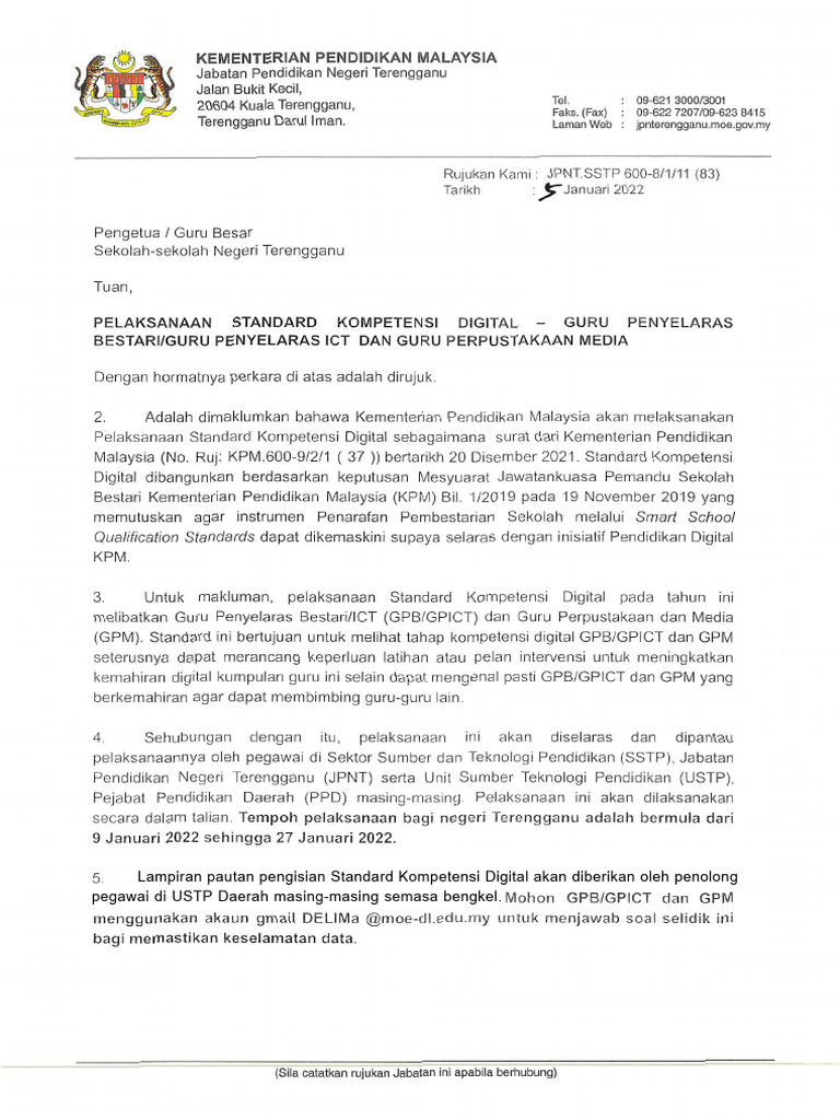 Pelaksanaan Standard Kompetensi Digital - Update | PDF