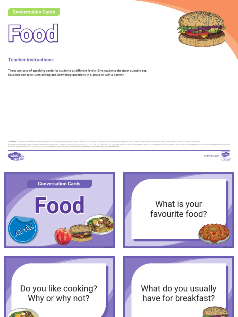 Food ESL | PDF | English As A Second Or Foreign Language | Foods