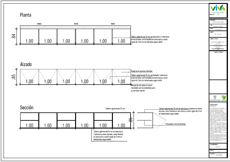 Planos de Mobiliario Arquitectónico | PDF | Arquitecto | Ingeniería