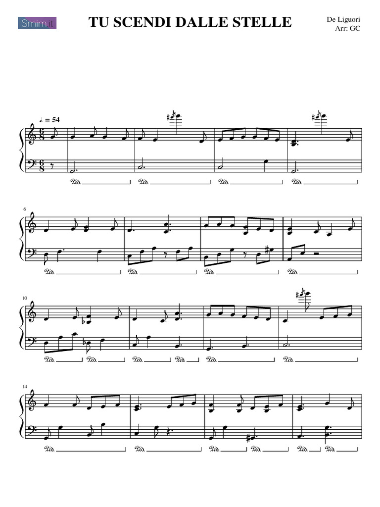 Tu Scendi Dalle Stelle Sheet Music | PDF | Christmas Carols ...