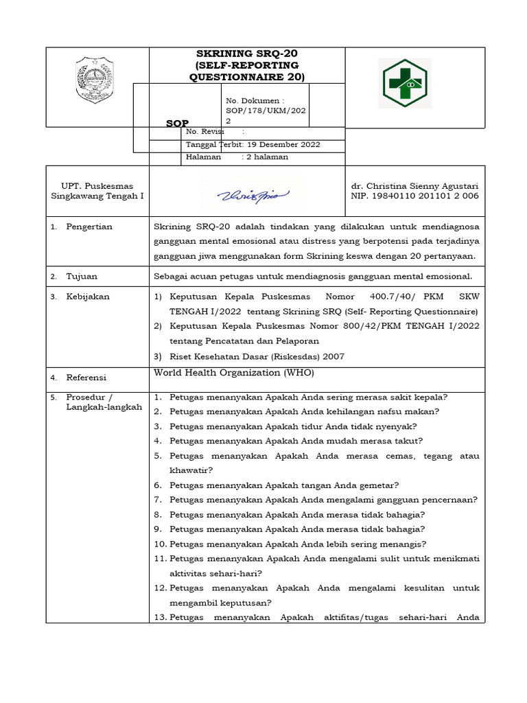 SOP SRQ Terbaru | PDF