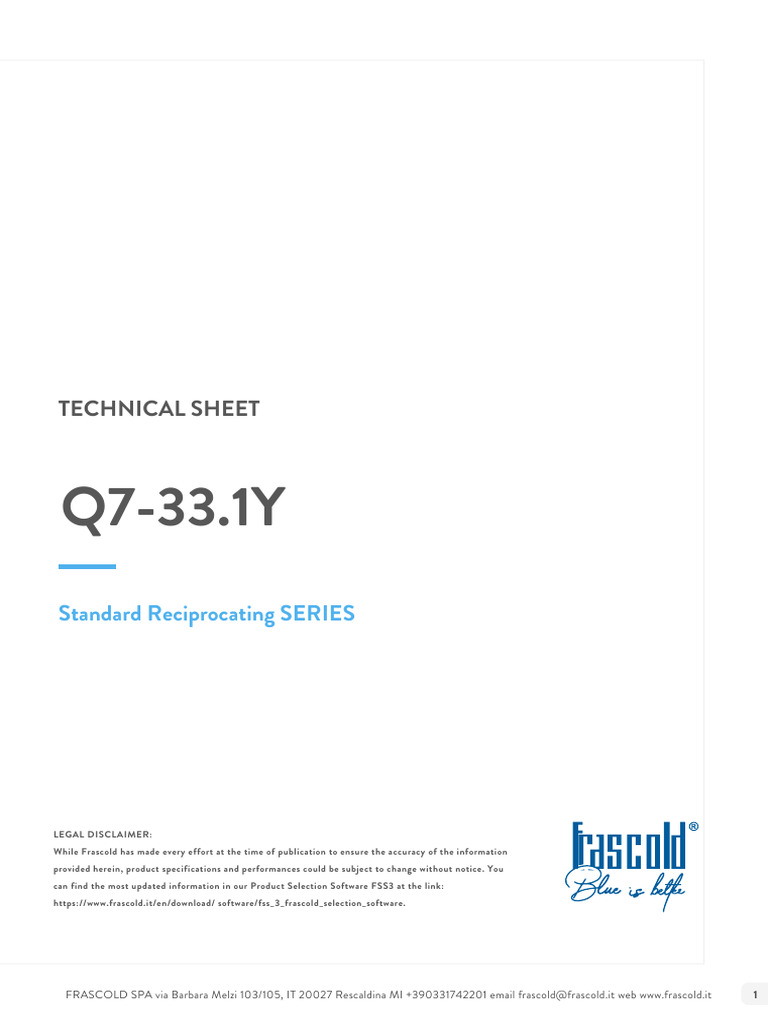 Frascold Q7-33.1Y Technical Data Sheet | PDF | Valve | Electrical ...