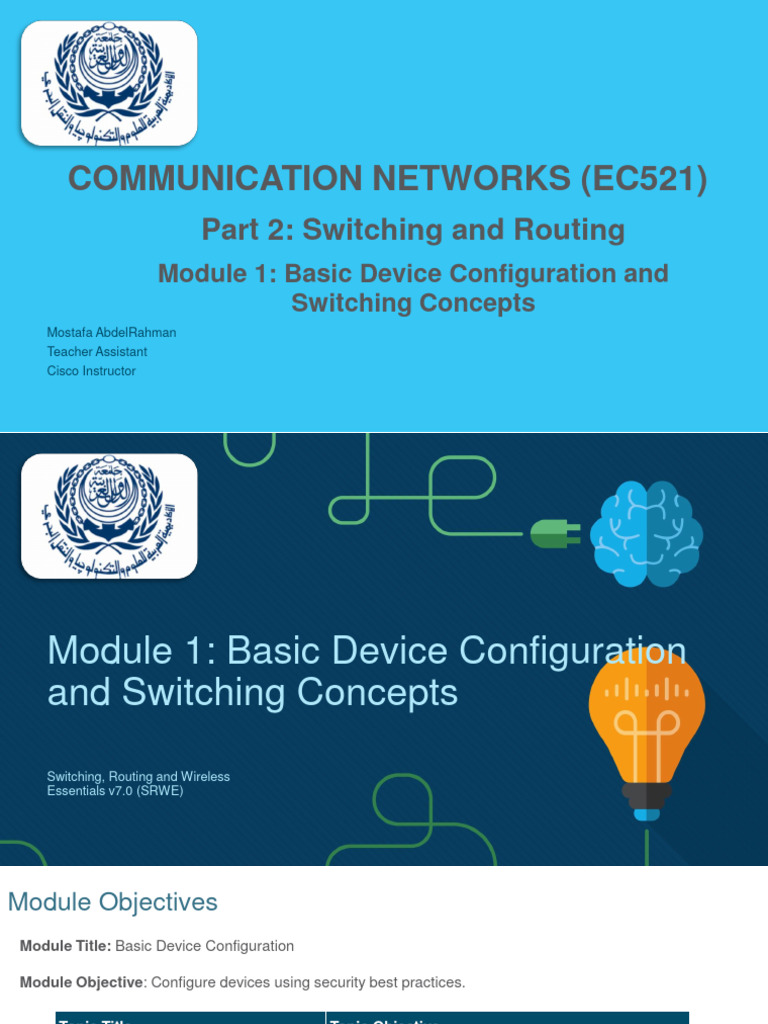 S - R - Module - 1 Basic Device Configuration and Switching Concepts ...