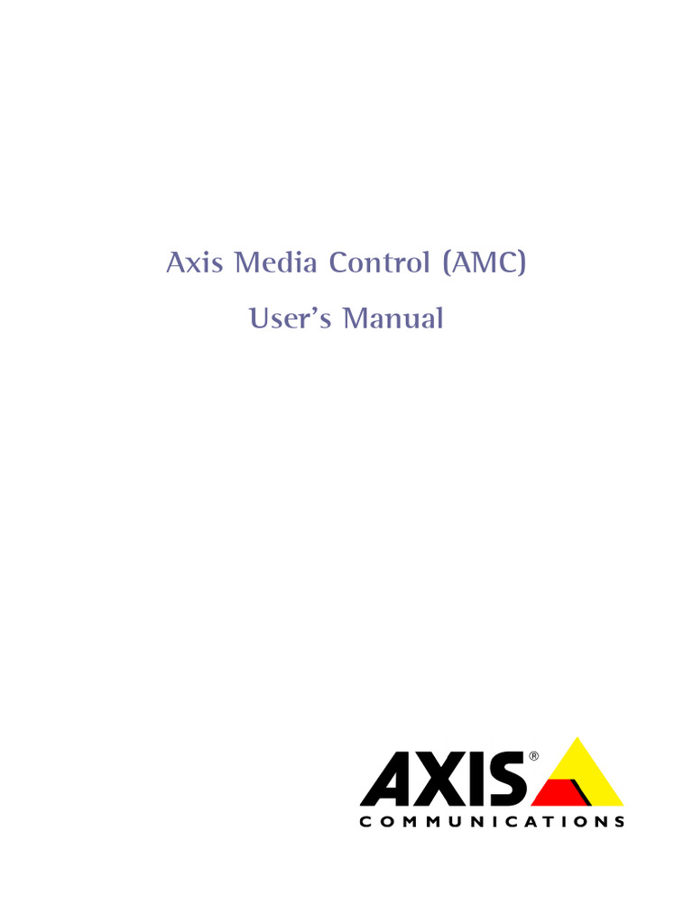 Axis Media Control Um | PDF | Video | Codec
