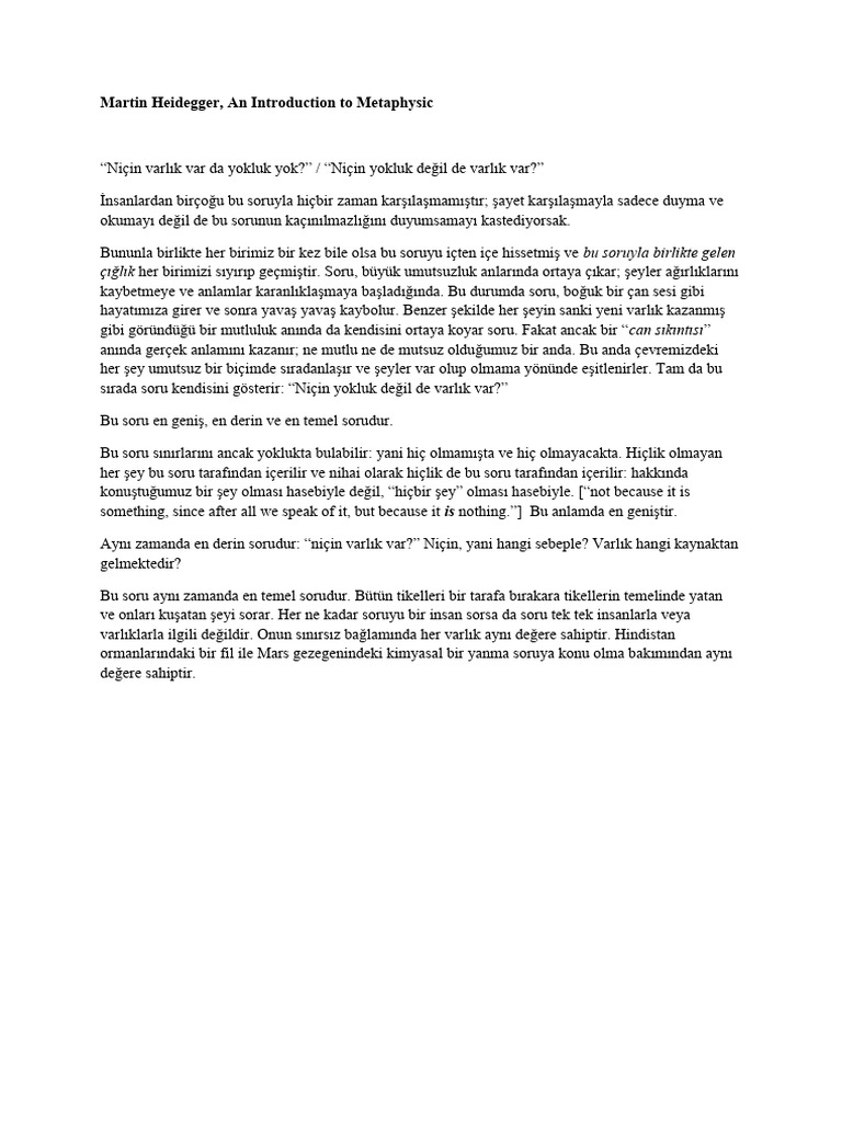 An Introduction to Metaphysic | PDF