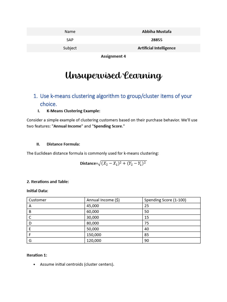 Assignment 4 28855 Pdf Cluster Analysis Machine Learning