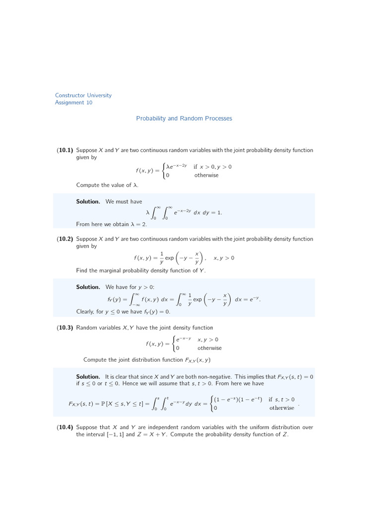 SPS10 PRP23 | PDF | Probability Density Function | Statistical Models