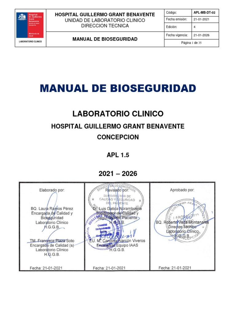 Manual de Bioseguridad | PDF | Lavado de manos | Laboratorios