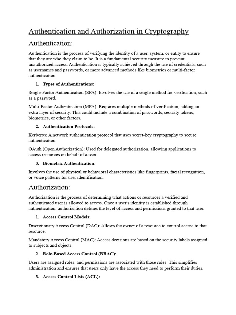 Authentication & Authorization Basics | PDF | Public Key Cryptography | Information Security