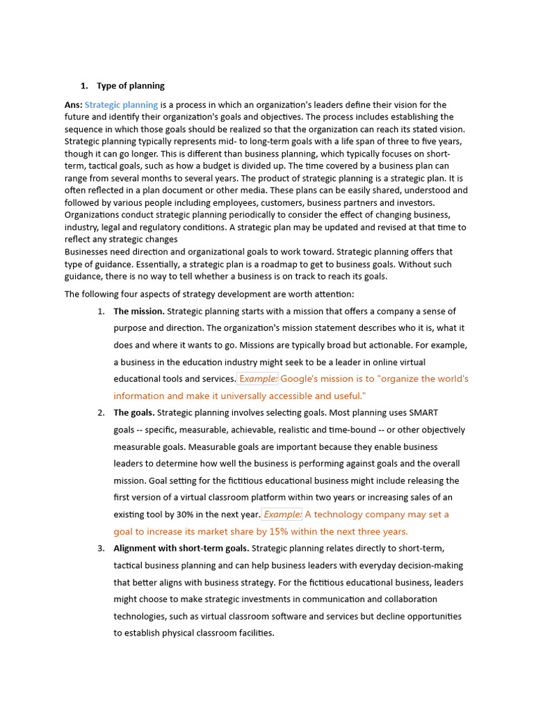 Notes MANAGEMENT THOERY AND PRACTICE | Download Free PDF | Strategic ...