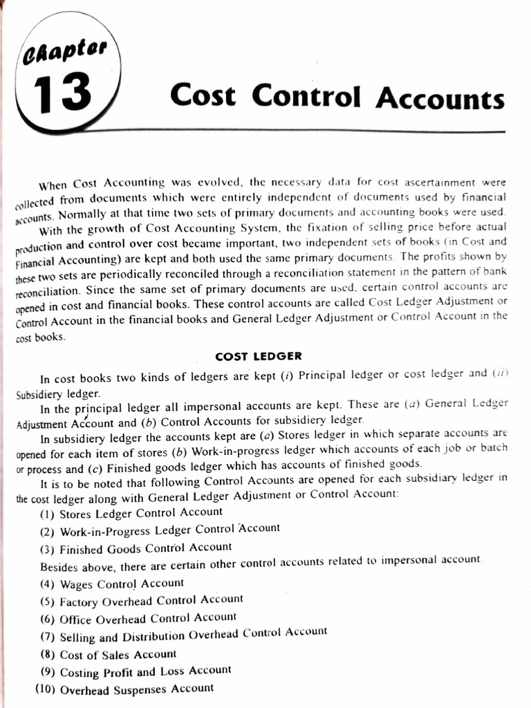 Cost Control Account | PDF