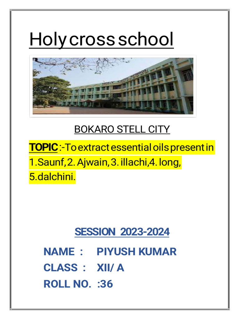 Chem Piyush THIS IS THE CHEM PROJECT OF LCASS 12TH CBSE | PDF ...