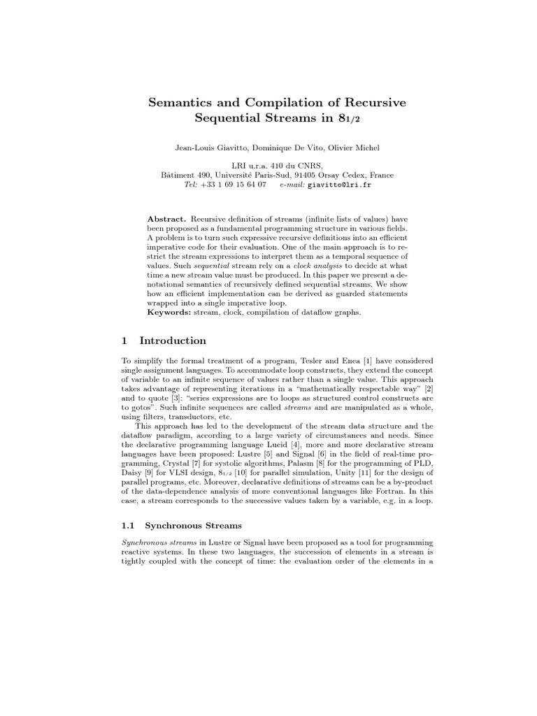 Recursive Stream Compilation | PDF | Sequence | C (Programming Language)