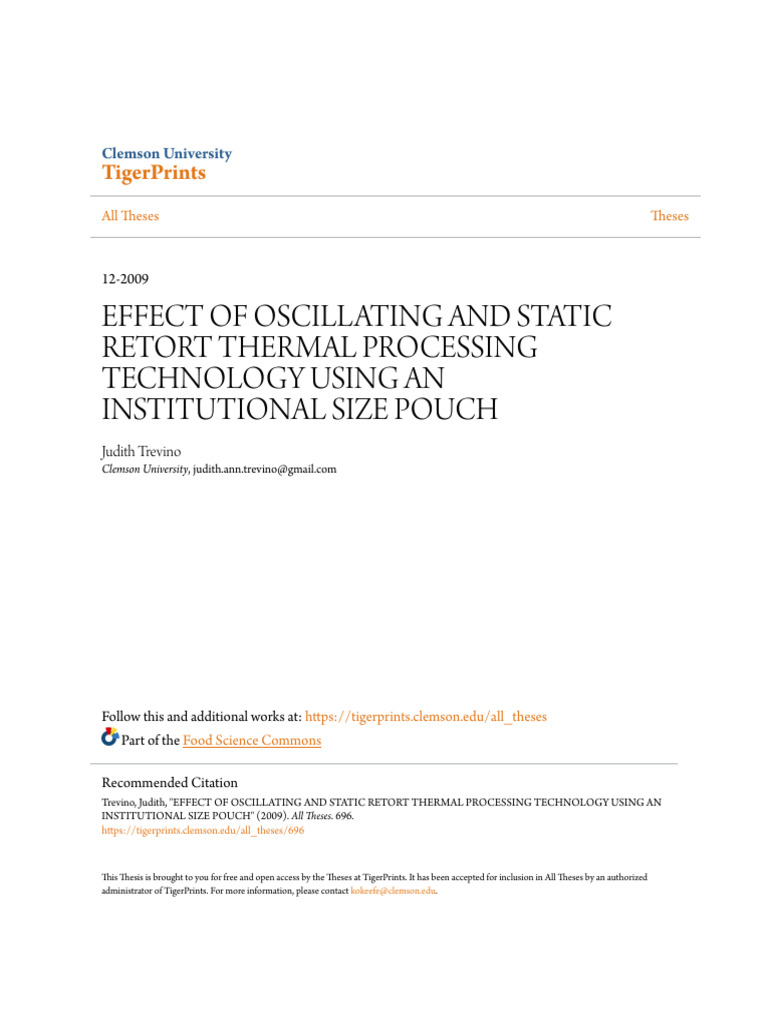 Effect of Oscillating and Static Retort Thermal Processing Techno | PDF | Physical Sciences