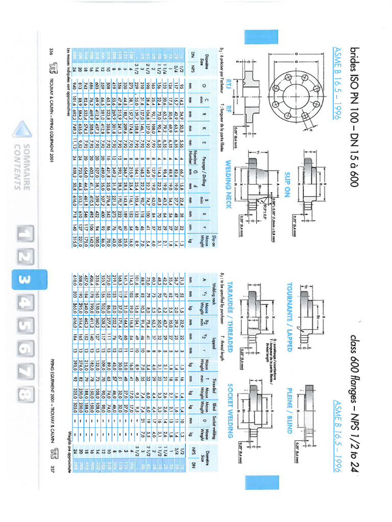 Bride Iso Pn 100 - Dn 15 à 600 (Asme b 16-5) | PDF