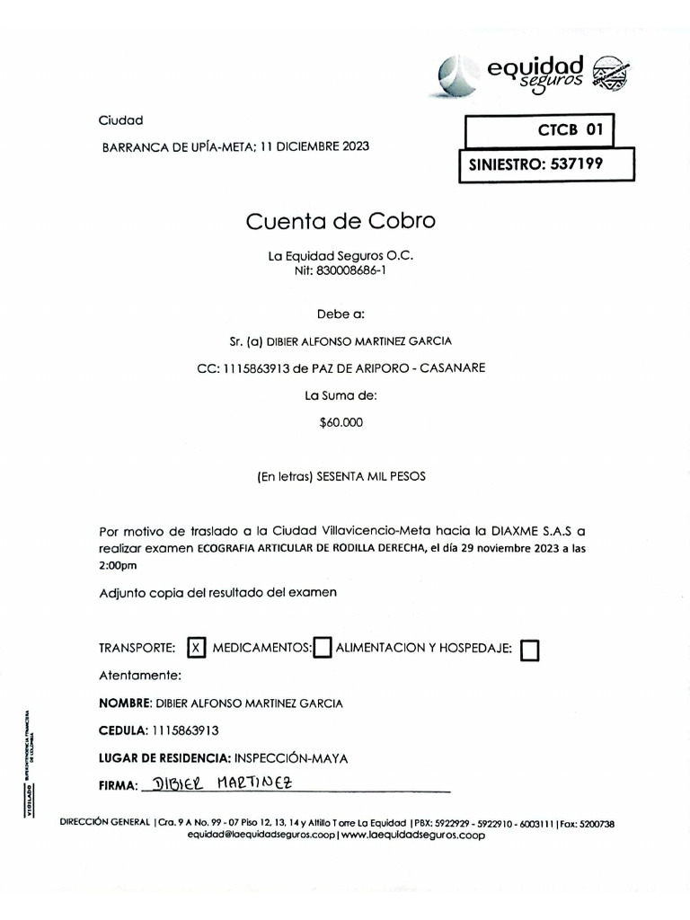 Cuenta de Cobro | PDF