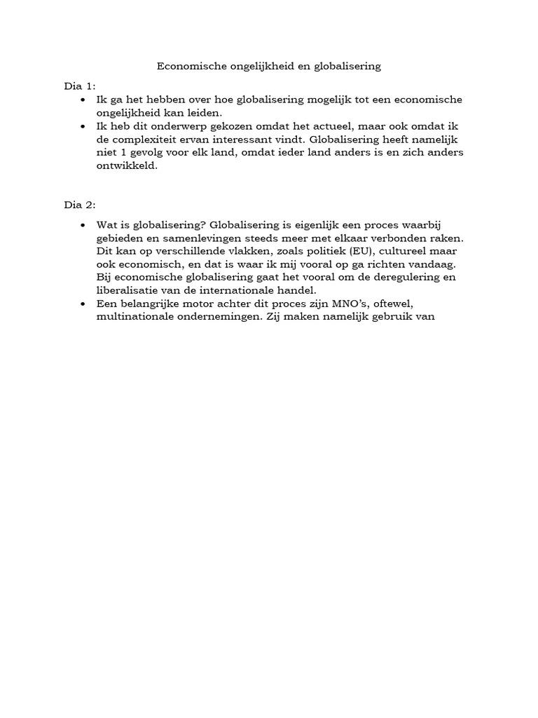 Economische Ongelijkheid en Globalisering | PDF