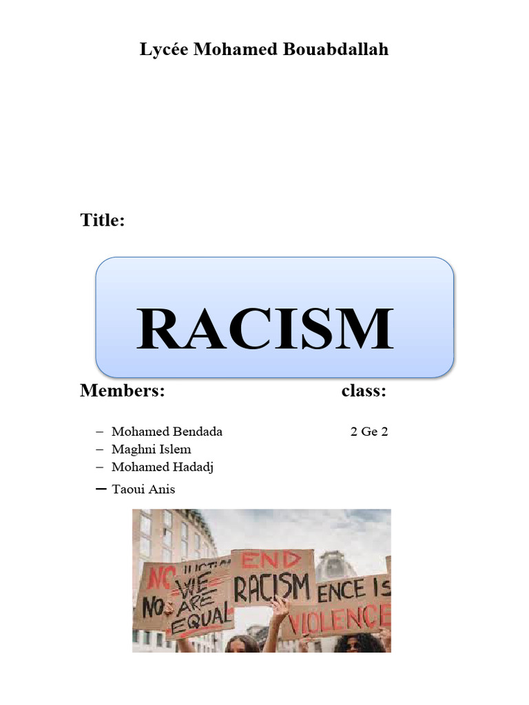 Lycée Mohamed Bouabdallah | PDF | Discrimination & Race Relations | Racism
