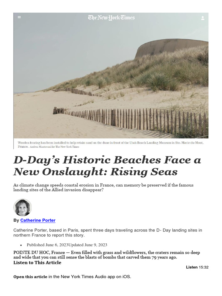 D-Day's Historic Beaches Face A New Onslaught Rising Seas | PDF | Normandy Landings | Earth Sciences