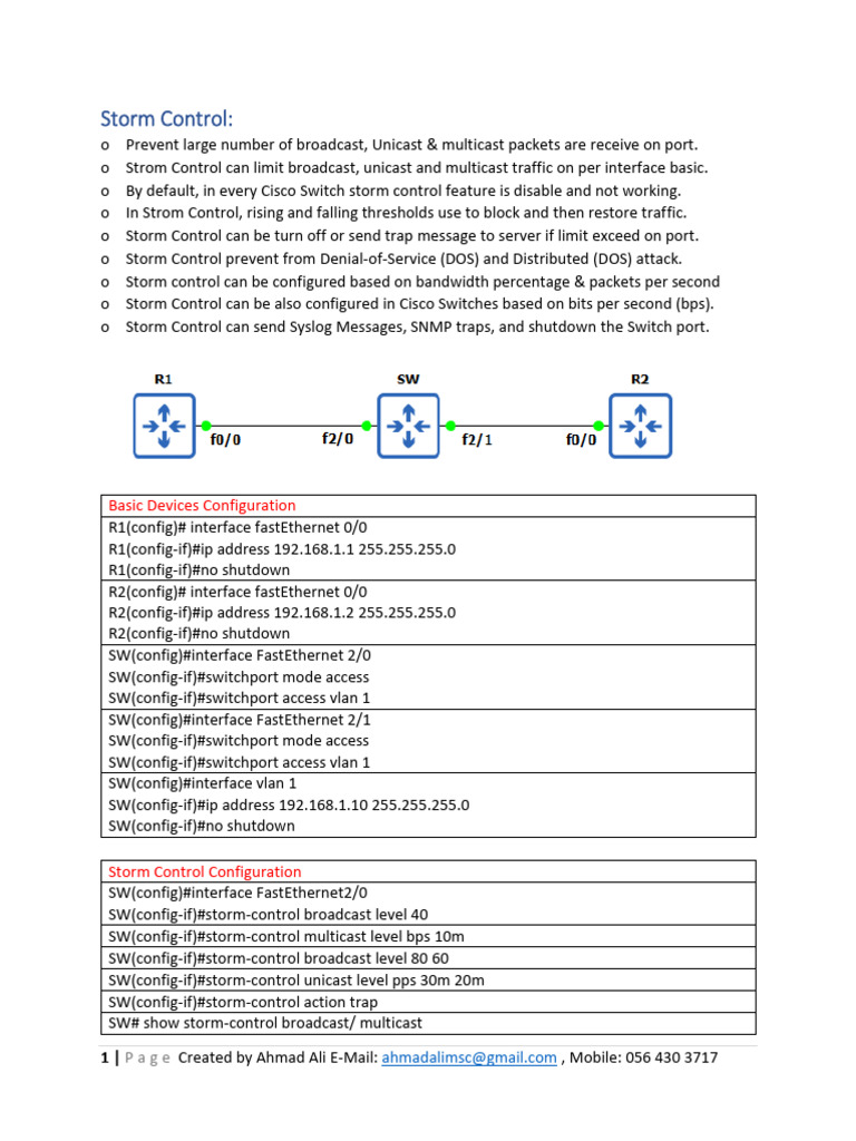 23-Storm Control | PDF | Denial Of Service Attack | Multicast