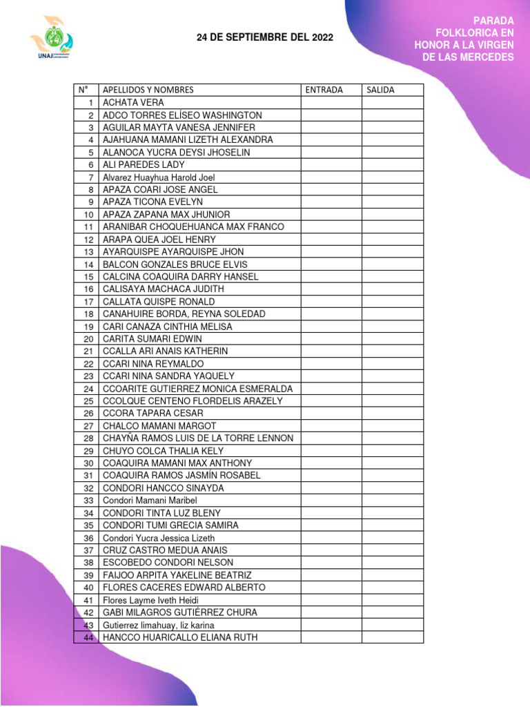 LISTA FINAL 24 DE SEPTIMBRE | PDF