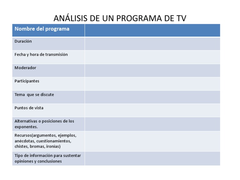 Análisis de Un Programa de TV | PDF