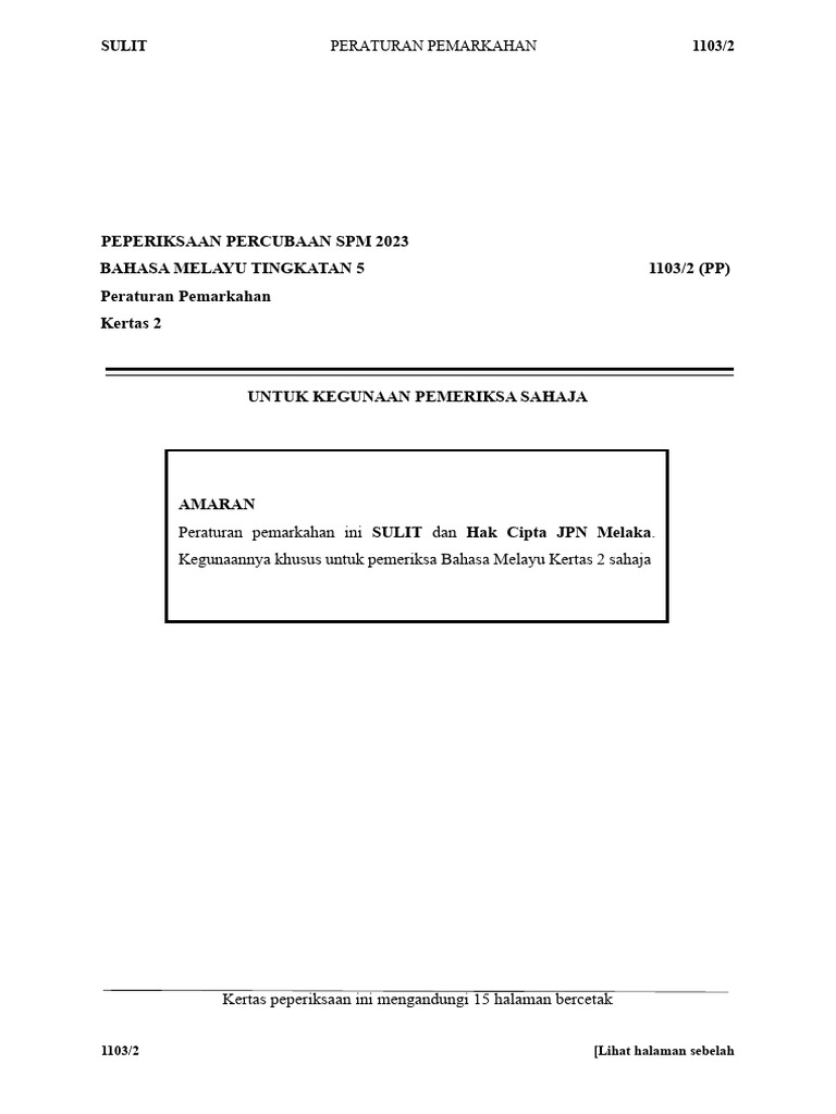 Skema BM K2 Melaka | PDF