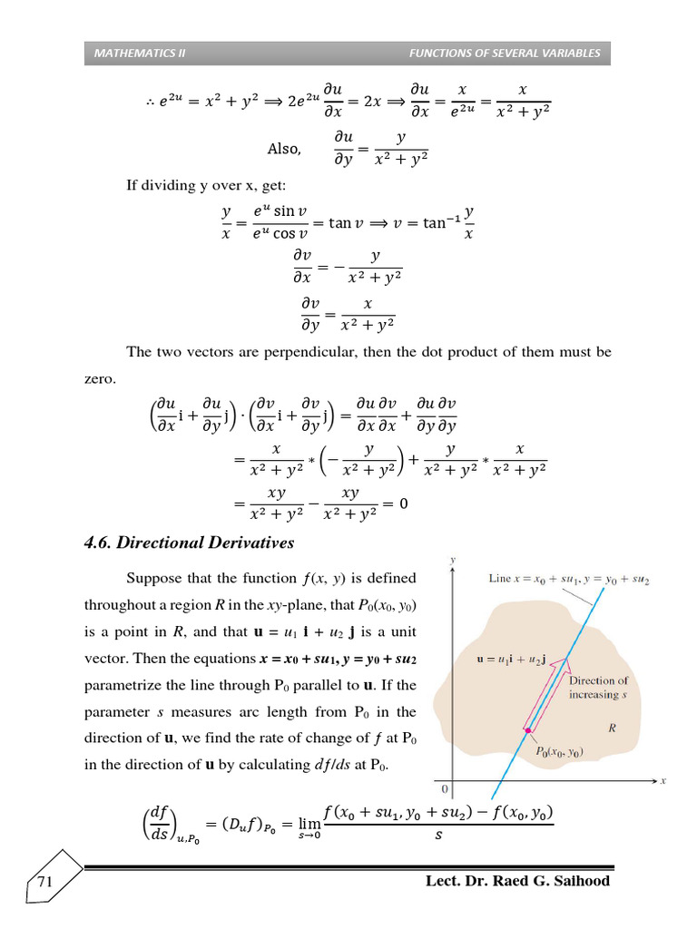المحاضرة السابعة Maths | PDF | Derivative | Gradient