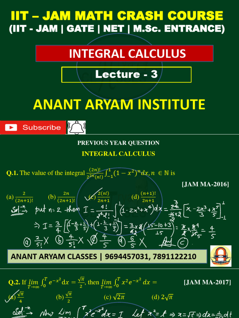 Jam Maths Integral Calculus Lec - 3 | PDF | Geometry | Applied Mathematics