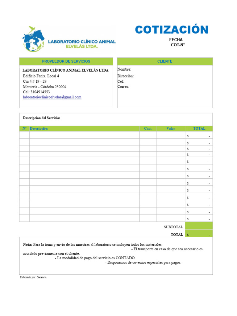 Plantilla Cotizaciones | PDF