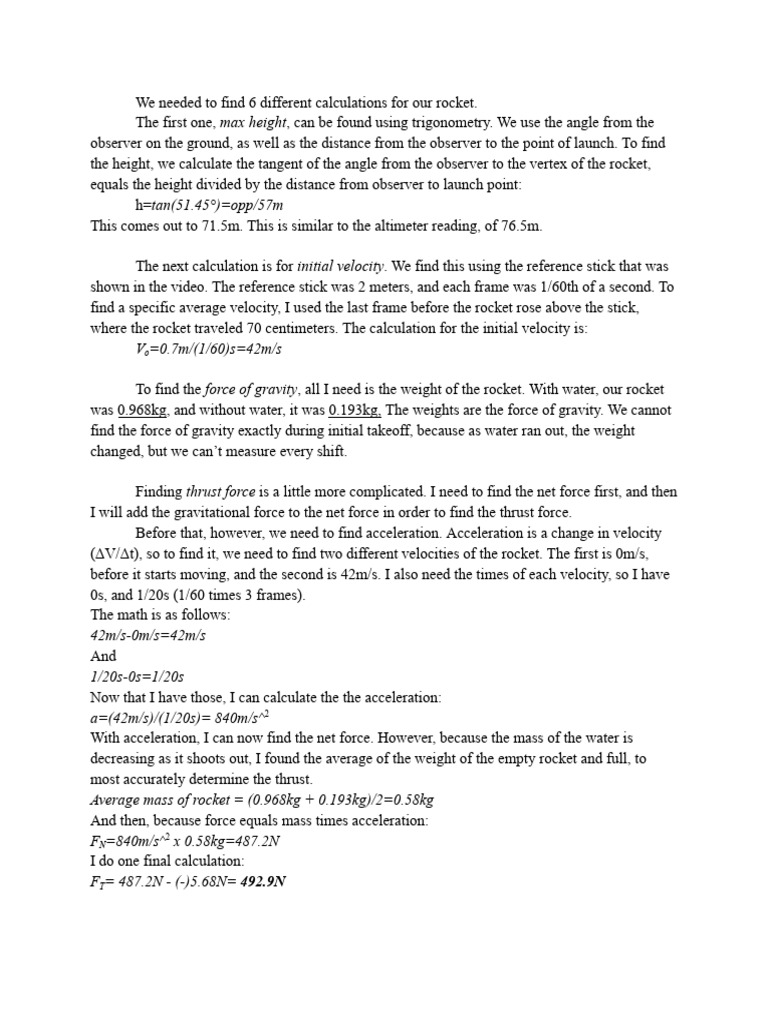 Calculations 1 | PDF | Applied And Interdisciplinary Physics | Quantity