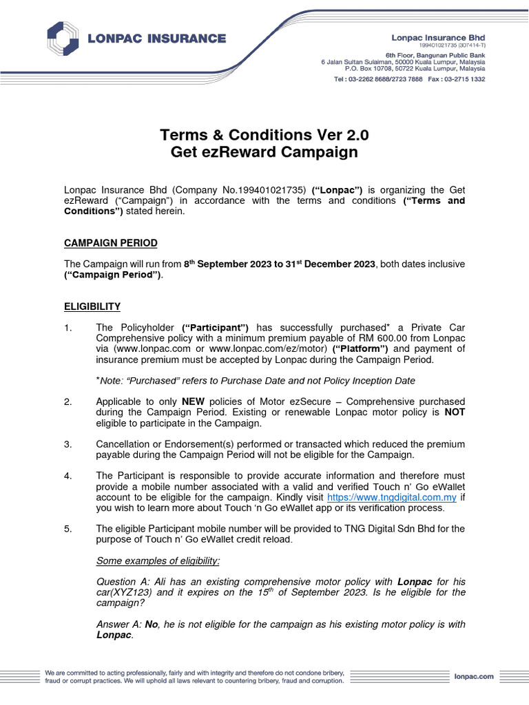 Lonpac Get Reward | PDF | Insurance | Private Law
