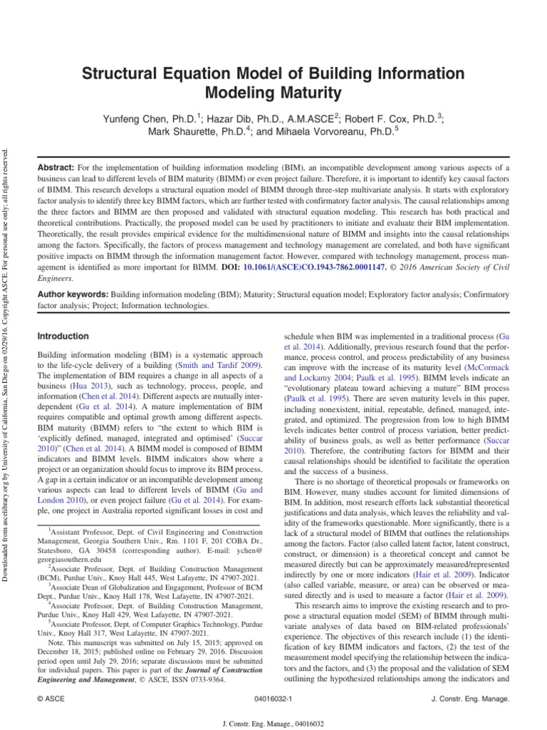 37 - Structural Equation Model of Building Information Modeling Maturity | PDF | Structural ...