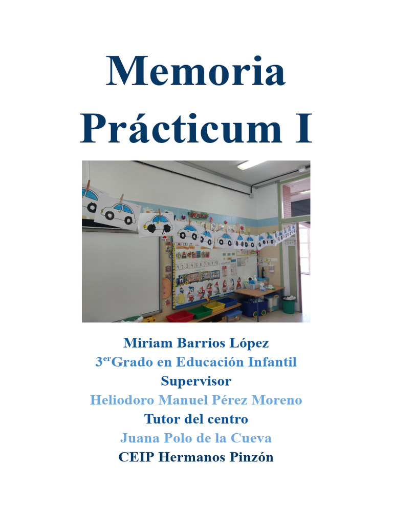 Memoria Practicum I | PDF | Maestros | Enseñando