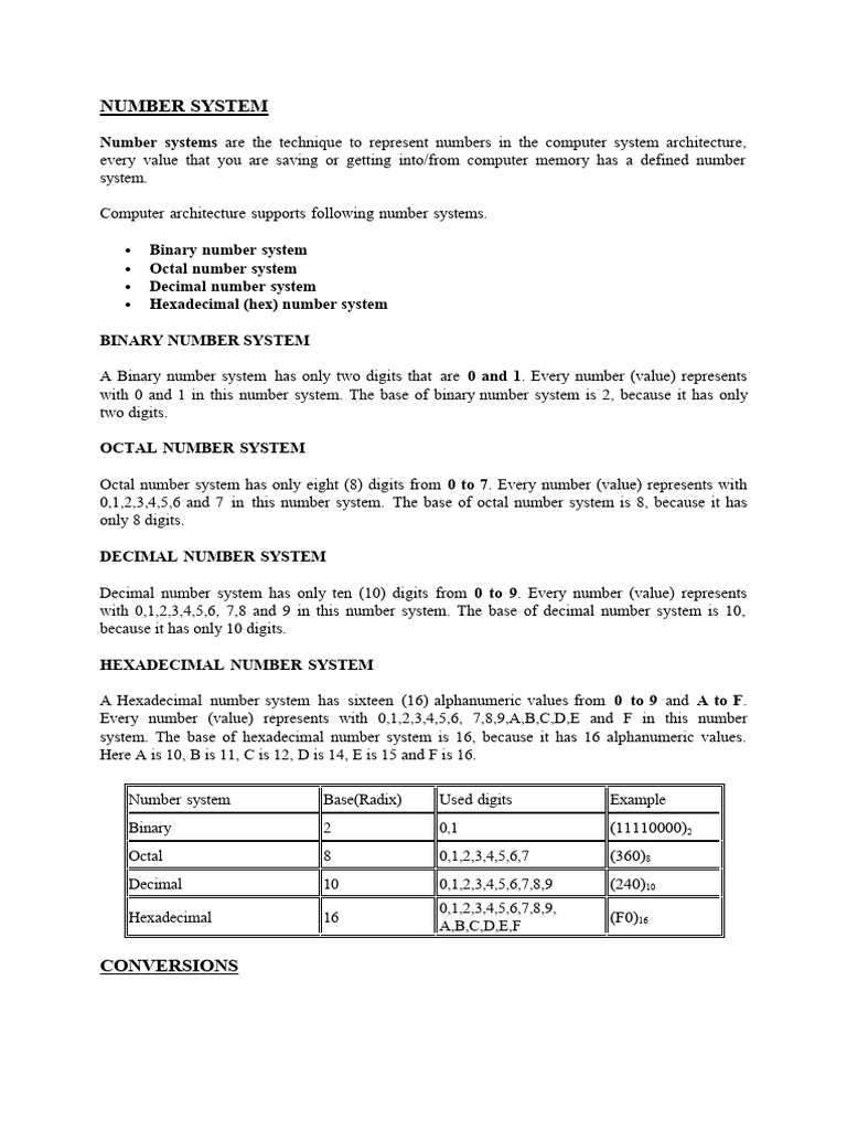 Number System | PDF | Decimal | Elementary Mathematics