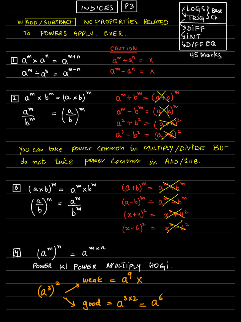 P3 Indices, Surds & Logs | PDF