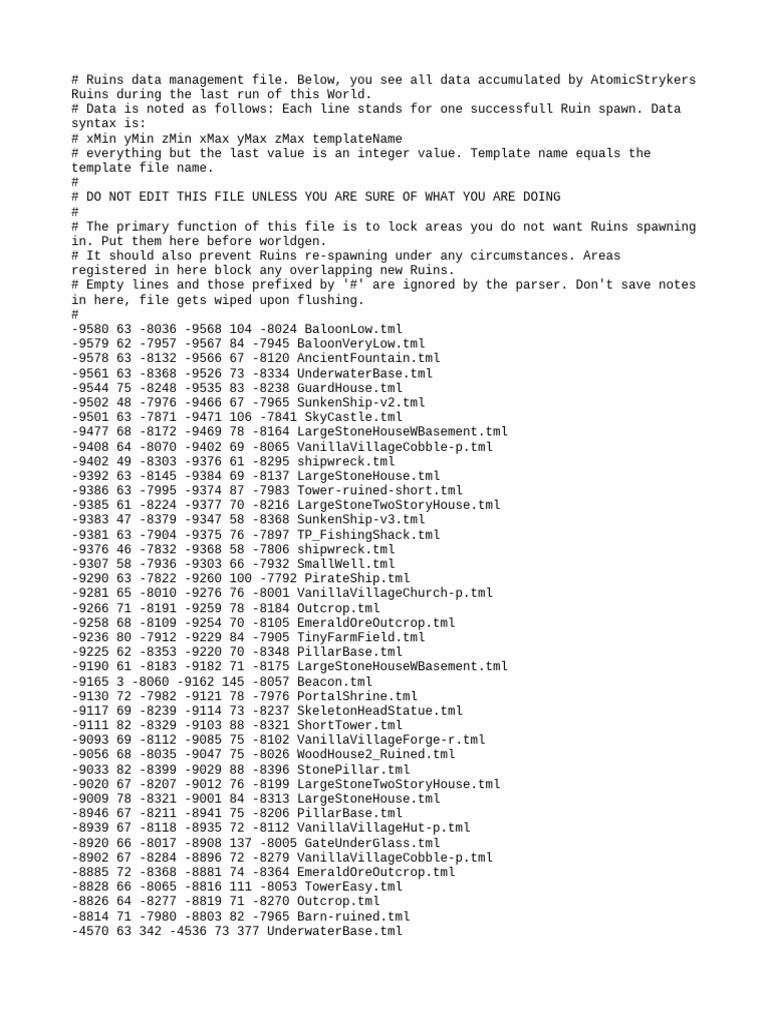Ruins Positions File | PDF | Software Development | Computer Science