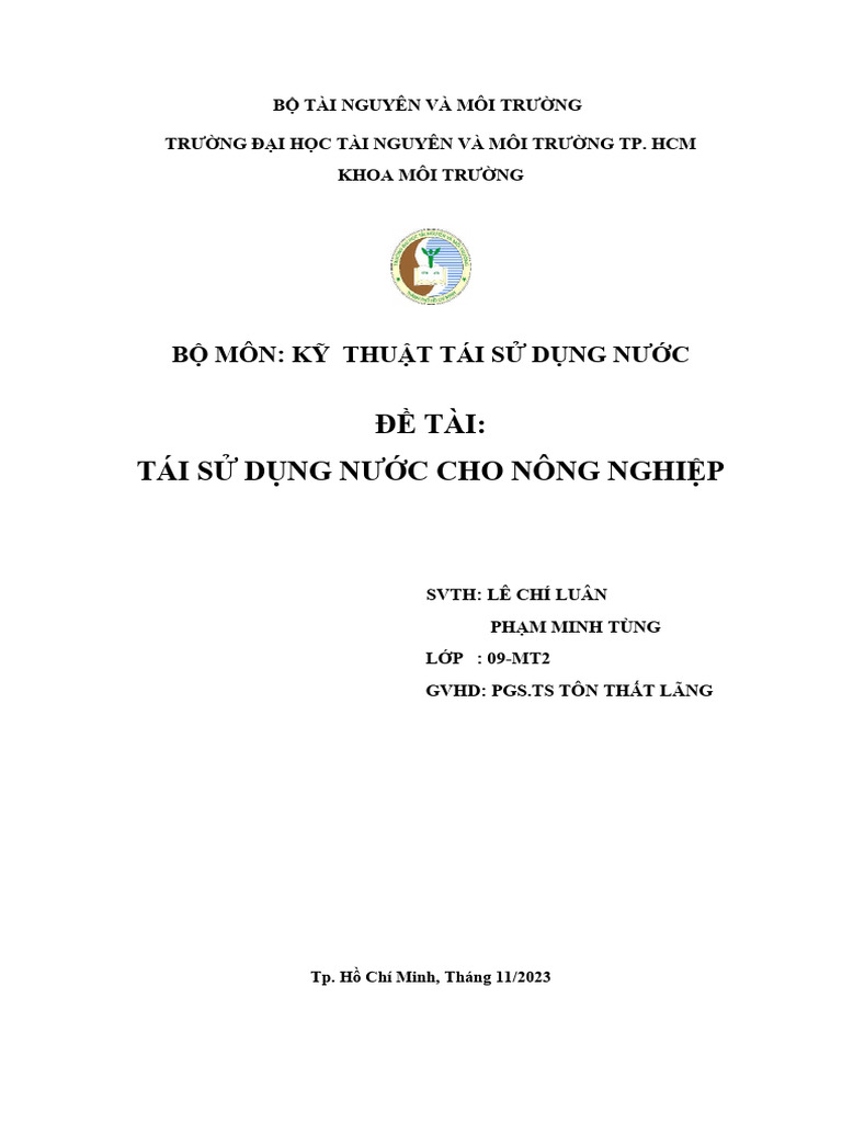 Báo Cáo Tái S D NG Nư C | PDF