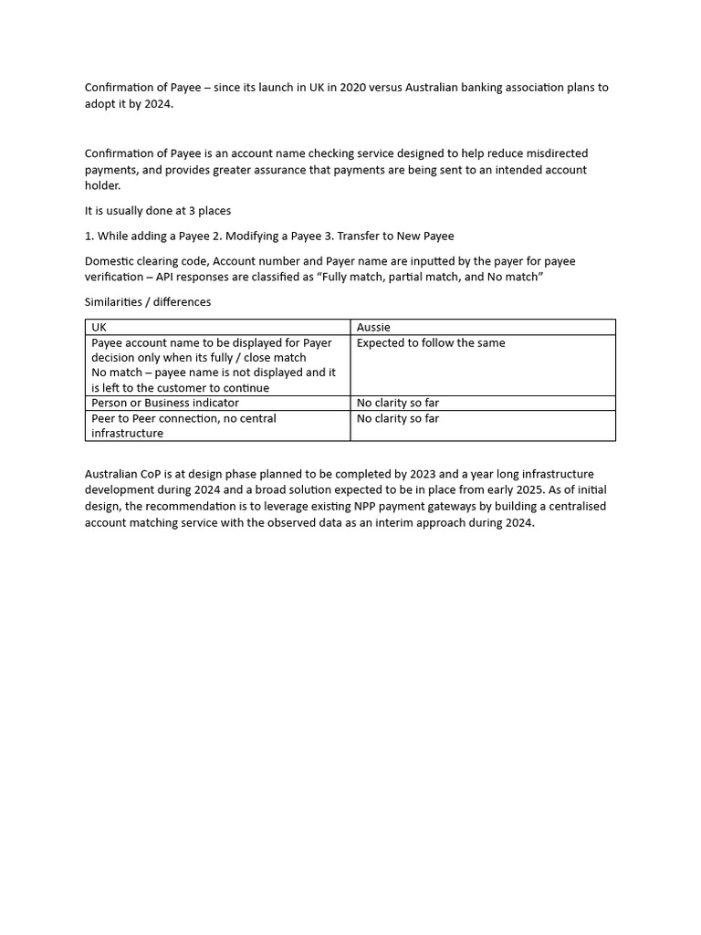 Confirmation of Payee | PDF