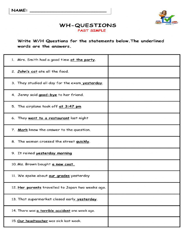 Interrogative Form Past Simple | PDF