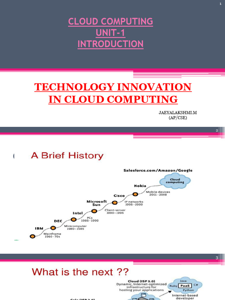 Unit 1 - 2.technology Innovation in Cloud Computing | PDF | Cloud Computing | Computing