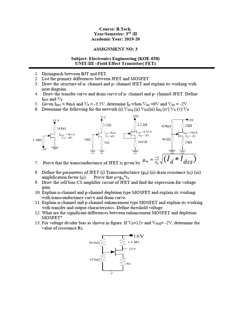 Assignment 3 (KOE 038) - FET | PDF | Science & Mathematics | Computers