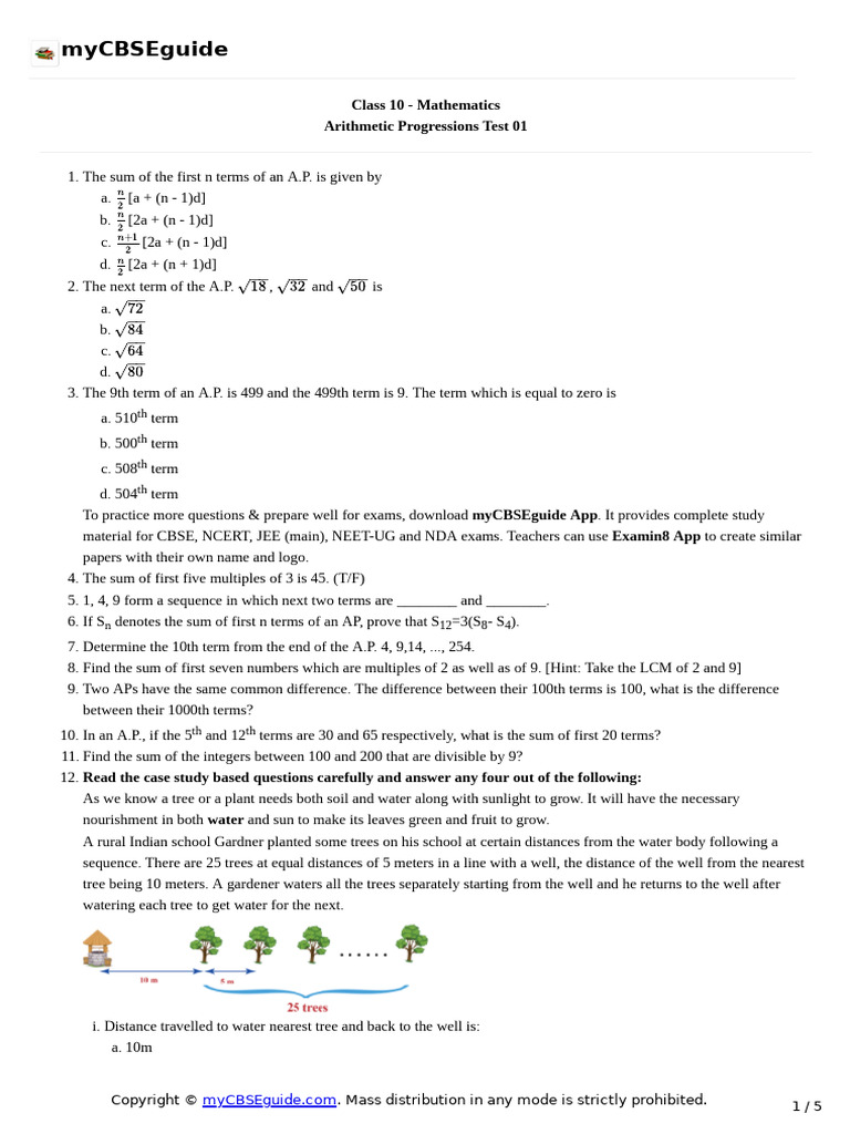 Arethmatic Progression 1 | PDF | Advanced Placement | Mathematics