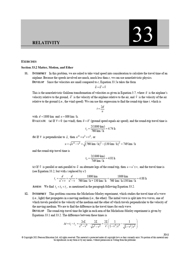 CH 33 - Total Solutions | PDF | Speed | Theory Of Relativity