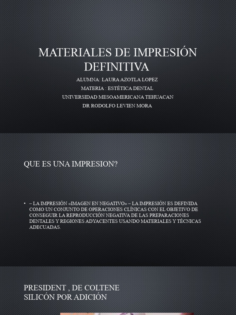 Materiales de Impresión Definitiva | PDF