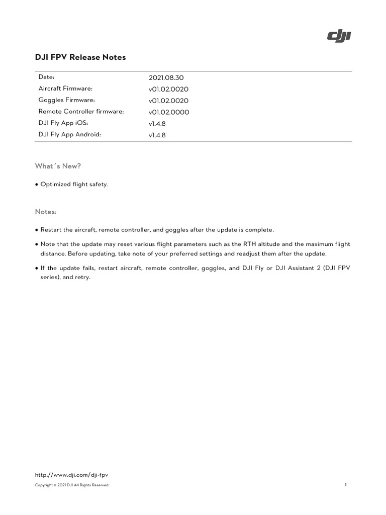 DJI FPV Release Notes EN | PDF | Computer Engineering | Computing